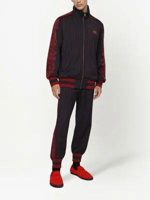 Dolce & Gabbana Pinstripe Logo-tape Track Jacket