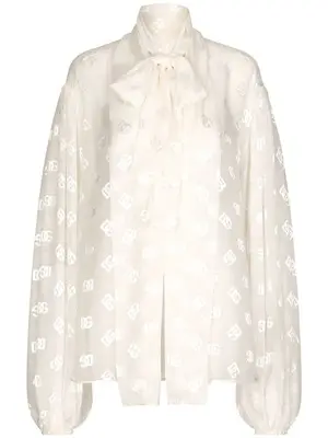 Dolce & Gabbana Logo-jacquard Blouse - White