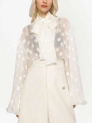 Dolce & Gabbana Logo-jacquard Blouse - White