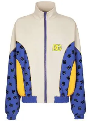Dolce & Gabbana Logo-patch Knit Sports Jacket - Neutrals