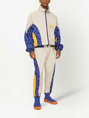 Dolce & Gabbana Logo-patch Knit Sports Jacket - Neutrals