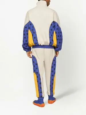 Dolce & Gabbana Logo-patch Knit Sports Jacket - Neutrals