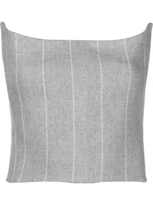 IOANA CIOLACU Pinstripe Bustier Top - Grey