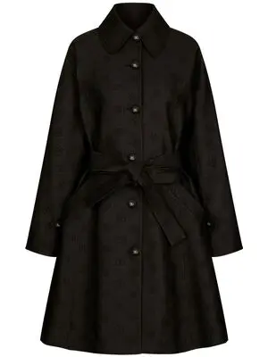 Dolce & Gabbana Dg-logo Jacquard Belted Trench Coat