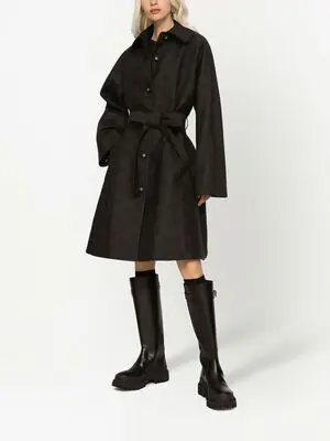Dolce & Gabbana Dg-logo Jacquard Belted Trench Coat