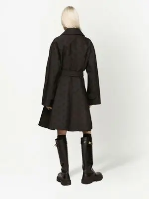 Dolce & Gabbana Dg-logo Jacquard Belted Trench Coat