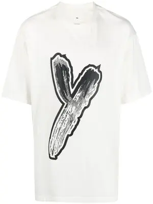 Y3 Logo-print Crew Neck T-shirt - White