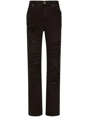 Dolce & Gabbana Distressed Flared Jeans - Black