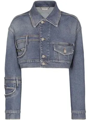 DOLCE & GABBANA Dolce & Gabbana Patchwork Denim Cropped Jacket