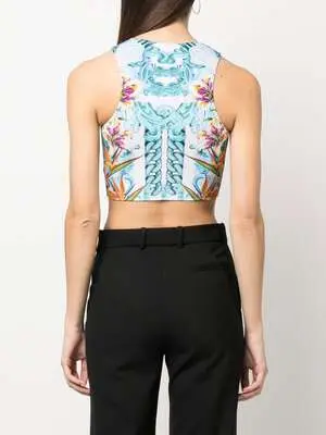 Philipp Plein Hawaii-print Cropped Top