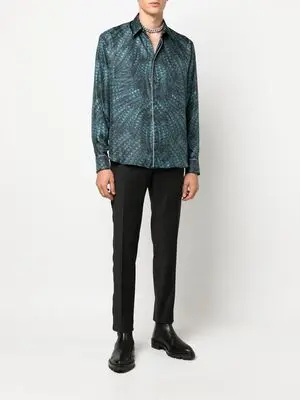 Roberto Cavalli Falcon Print Silk Shirt