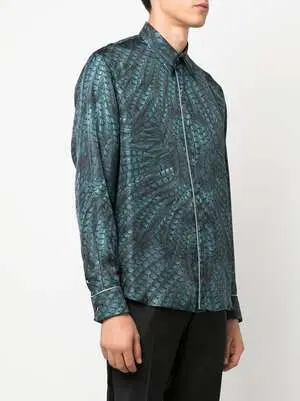 Roberto Cavalli Falcon Print Silk Shirt