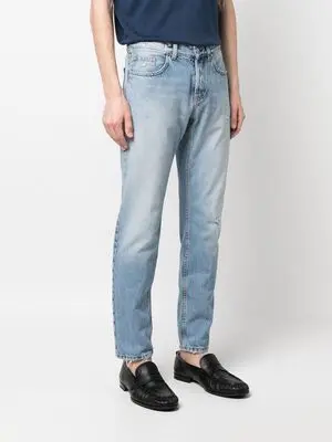Eleventy Stonewashed Tapered-leg Jeans