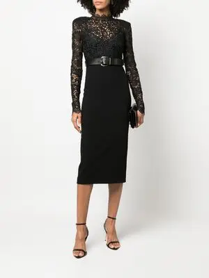 Roberto Cavalli Lace-panel Midi Dress