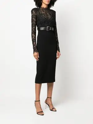 Roberto Cavalli Lace-panel Midi Dress