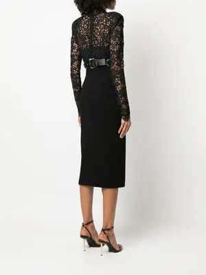 Roberto Cavalli Lace-panel Midi Dress