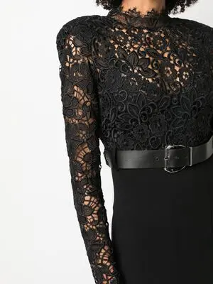 Roberto Cavalli Lace-panel Midi Dress