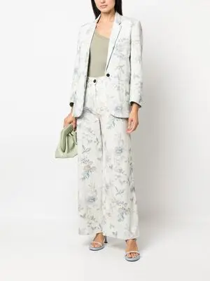 FORTE_FORTE Floral-print Single-breasted Blazer - Neutrals