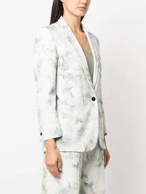 FORTE_FORTE Floral-print Single-breasted Blazer - Neutrals