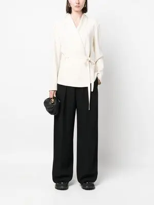 Aspesi Satin-trim Pleated Trousers
