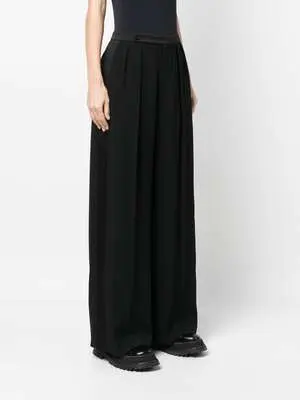 Aspesi Satin-trim Pleated Trousers