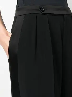 Aspesi Satin-trim Pleated Trousers