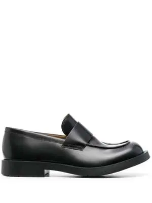 Camper Square-toe Leather Loafers - Black