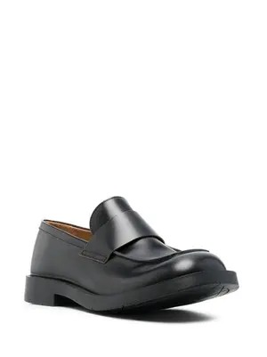 Camper Square-toe Leather Loafers - Black