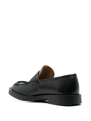 Camper Square-toe Leather Loafers - Black