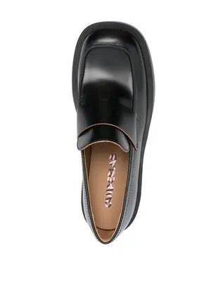 Camper Square-toe Leather Loafers - Black