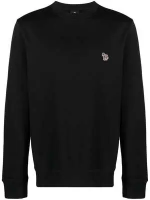 Paul Smith Zebra-logo Organic Cotton Sweatshirt - Black