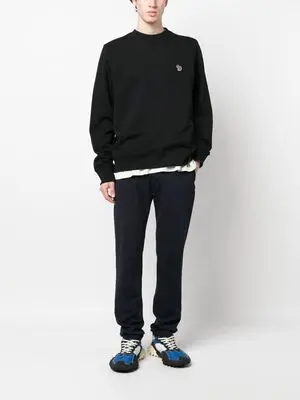 Paul Smith Zebra-logo Organic Cotton Sweatshirt - Black