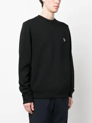 Paul Smith Zebra-logo Organic Cotton Sweatshirt - Black