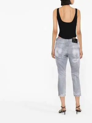 Dsquared2 Distressed Cropped Jeans - Grey