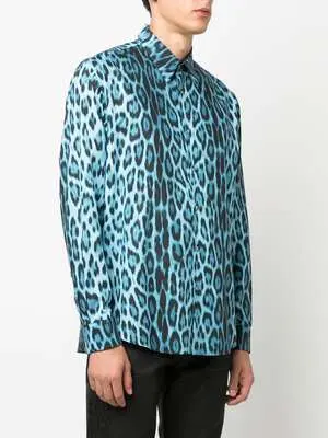 Roberto Cavalli Jaguar Print Cotton Shirt