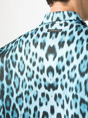 Roberto Cavalli Jaguar Print Cotton Shirt