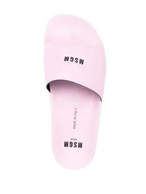MSGM Logo-print Sliders - Pink