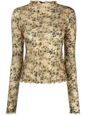 KNWLS Halcyon Semi-sheer Top - Yellow