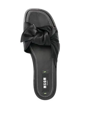 MSGM Knot-strap Leather Sandals