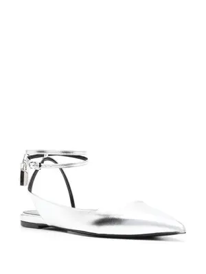 TOM FORD Padlock Metallic Ballet Flats
