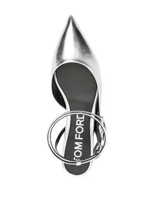 TOM FORD Padlock Metallic Ballet Flats