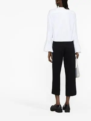 Palm Angels Flute-sleeves Cropped Shirt