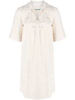 See By Chloé Short-sleeve Embroidered Minidress