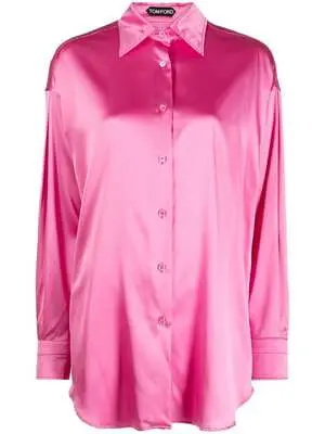 TOM FORD Pointed-collar Button-up Shirt - Pink