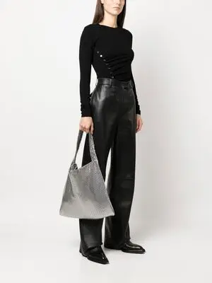 Rabanne Pixel Metallic Tote - Silver
