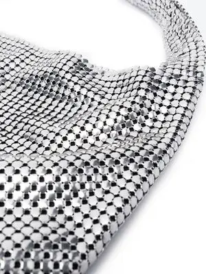 Rabanne Pixel Metallic Tote - Silver