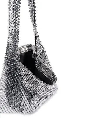 Rabanne Pixel Metallic Tote - Silver