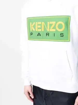 Kenzo Logo-patch Hoodie - White
