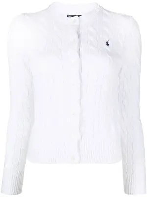 Polo Ralph Lauren Polo Pony Cable-knit Cardigan - White