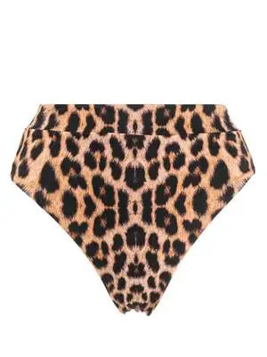 NOIRE SWIMWEAR Leopard-print High-waisted Bikini Bottom